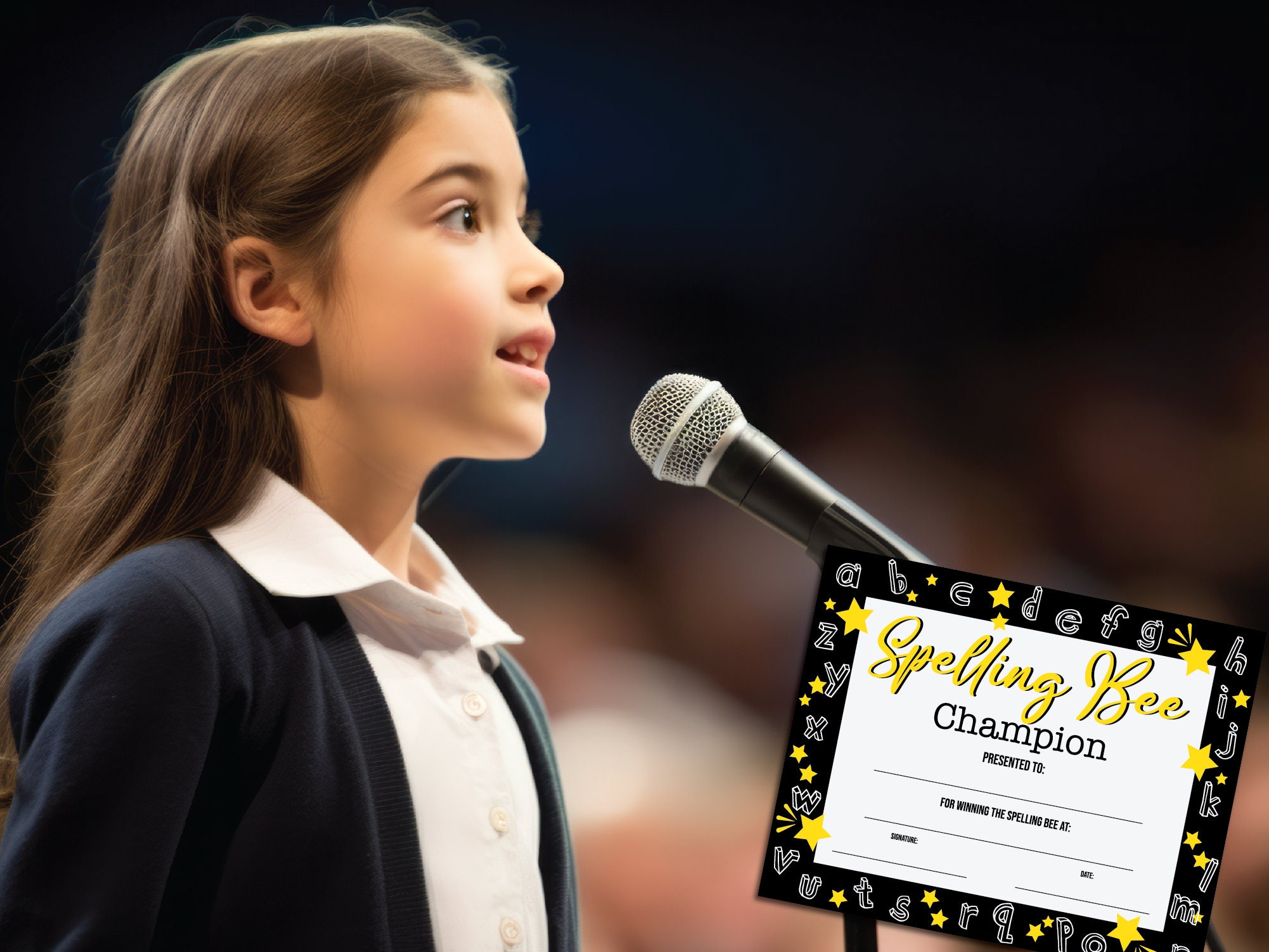 Spelling Bee Certificate Printable Template, Spelling Bee Competition ...