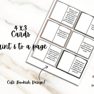 Book Club Question Cards Printable, Book Club Conversation Starters ...