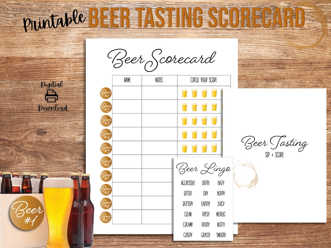 Beer Tasting Party Kit Printable, Beer Tasting Scorecard, Guys Night ...