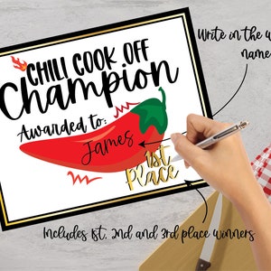 Chili Cookoff Kit: Ballots, Awards, and Certificates for the Ultimate ...