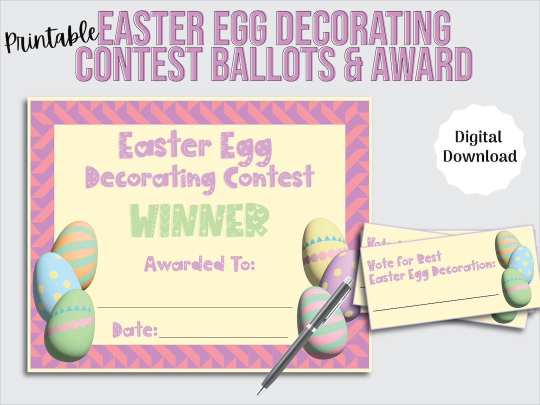 Easter Egg Decorating Contest Voting Ballots and Award Printable ...