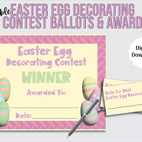 Easter Egg Winner Certificate - Etsy
