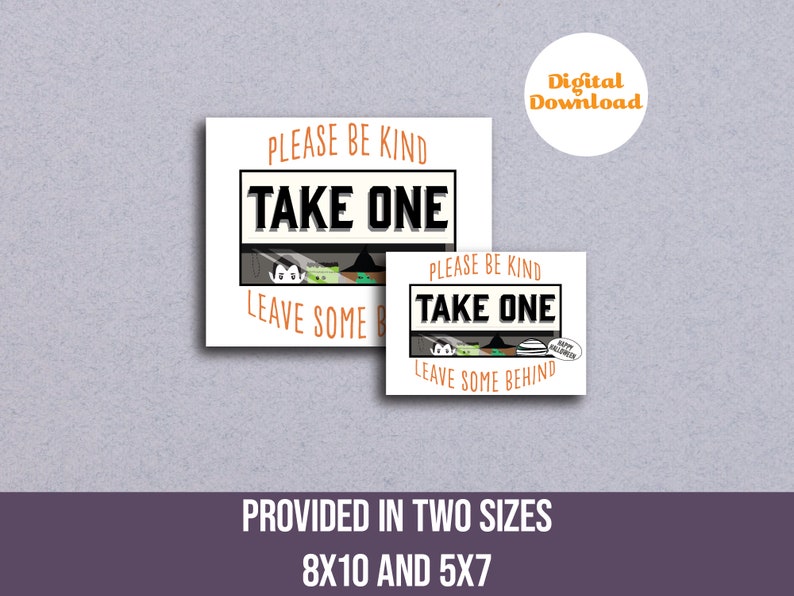 Printable Funny Please Take One Candy Halloween Sign for Trick - Etsy