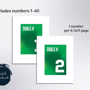Printable 1-40 Sports Themed Table Numbers for Party, Digital Download ...