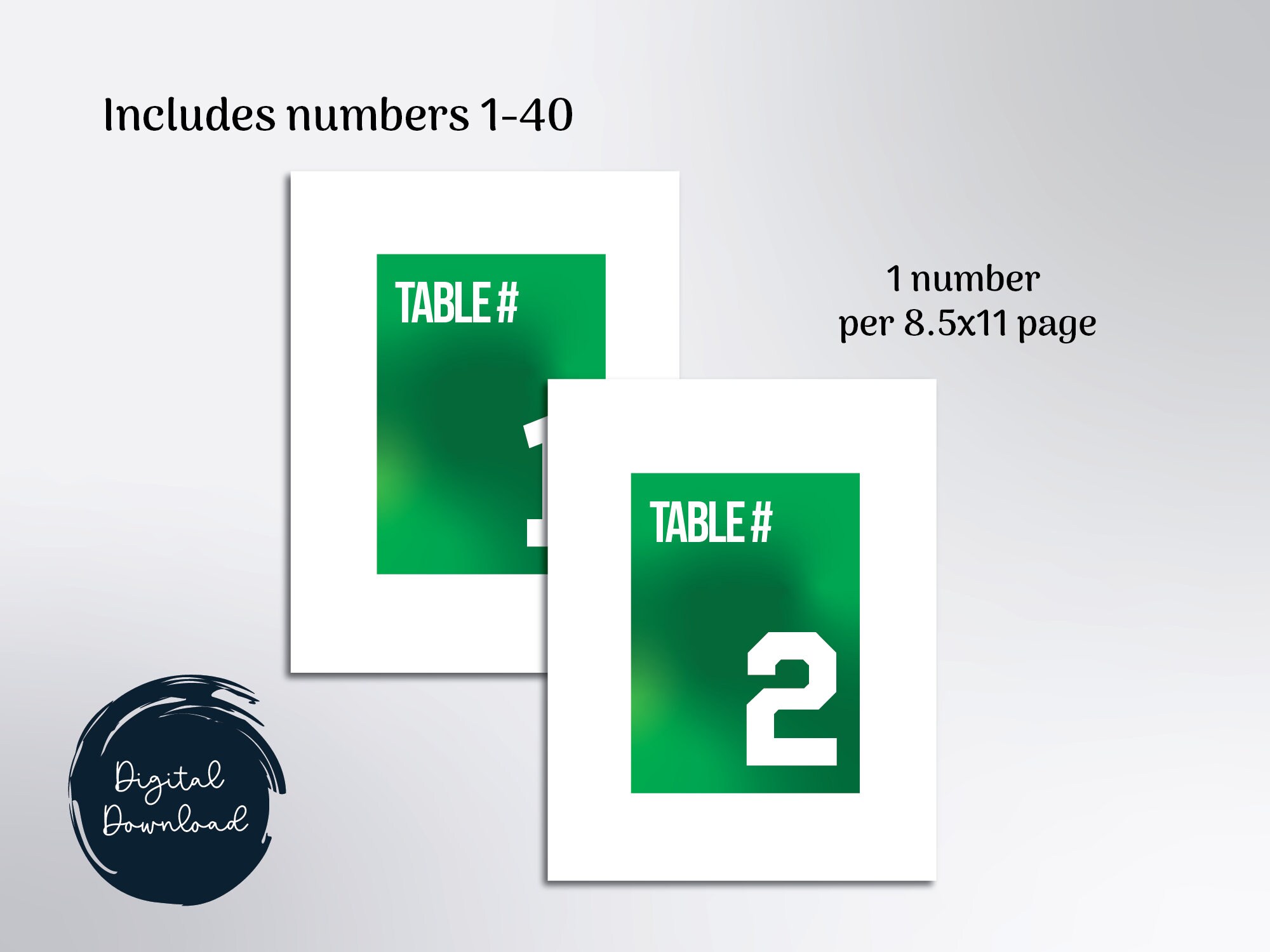 Printable 1-40 Sports Themed Table Numbers for Party, Digital Download ...