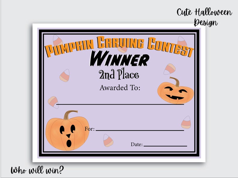 Halloween Pumpkin Carving Contest Printable Bundle, Voting Ballots and ...