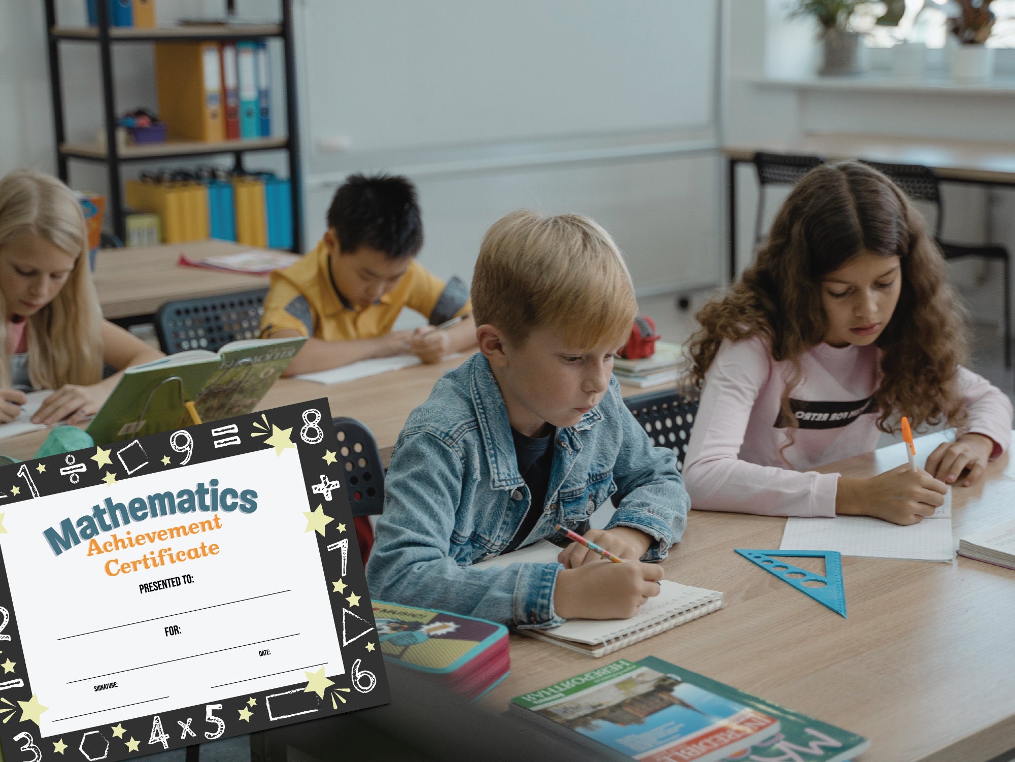 Math Certificate Award of Recognition Template, Editable PDF Digital ...