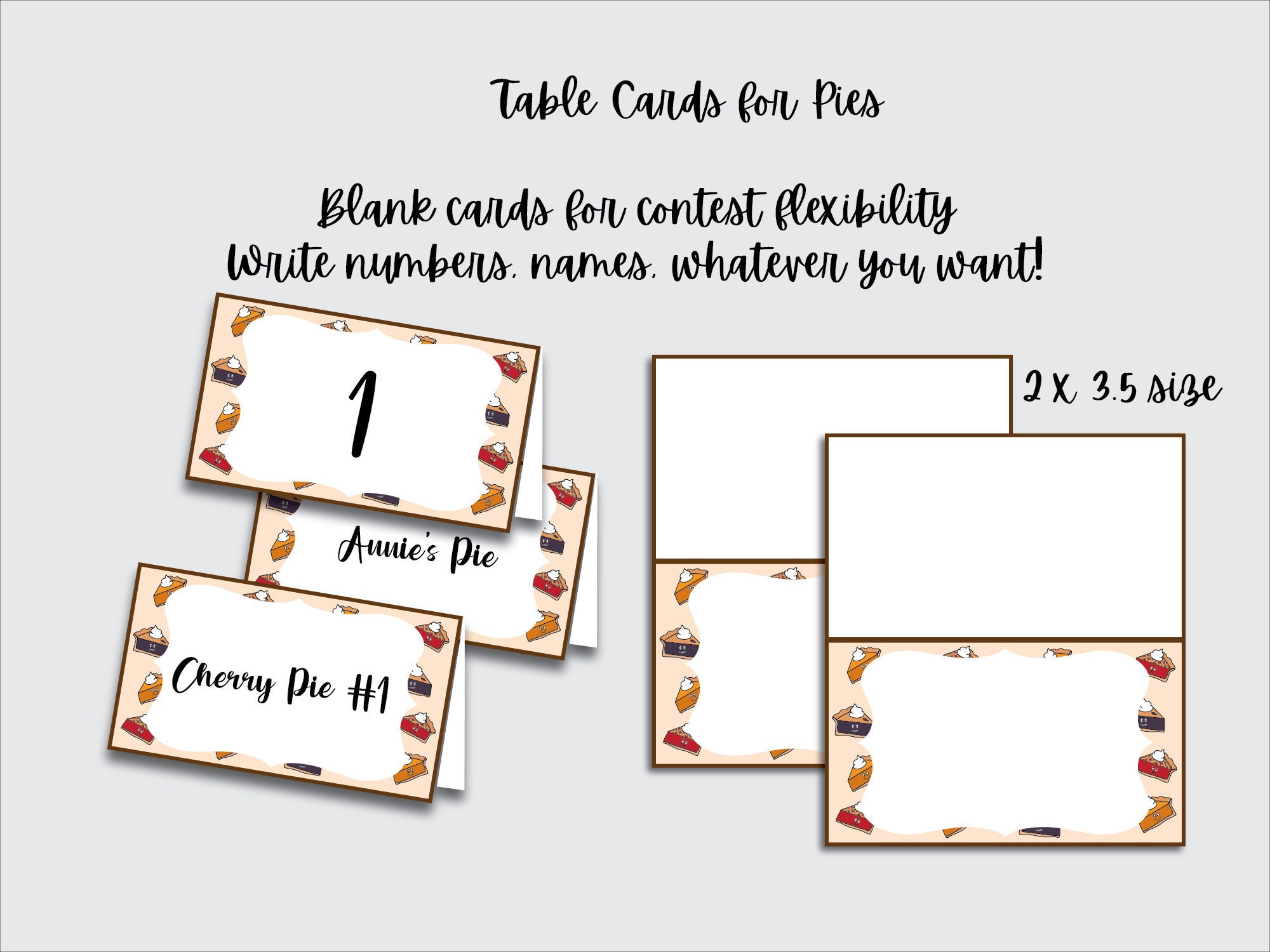 Pie Contest Ballots and Award Certificates Printable, Best Looking Best ...