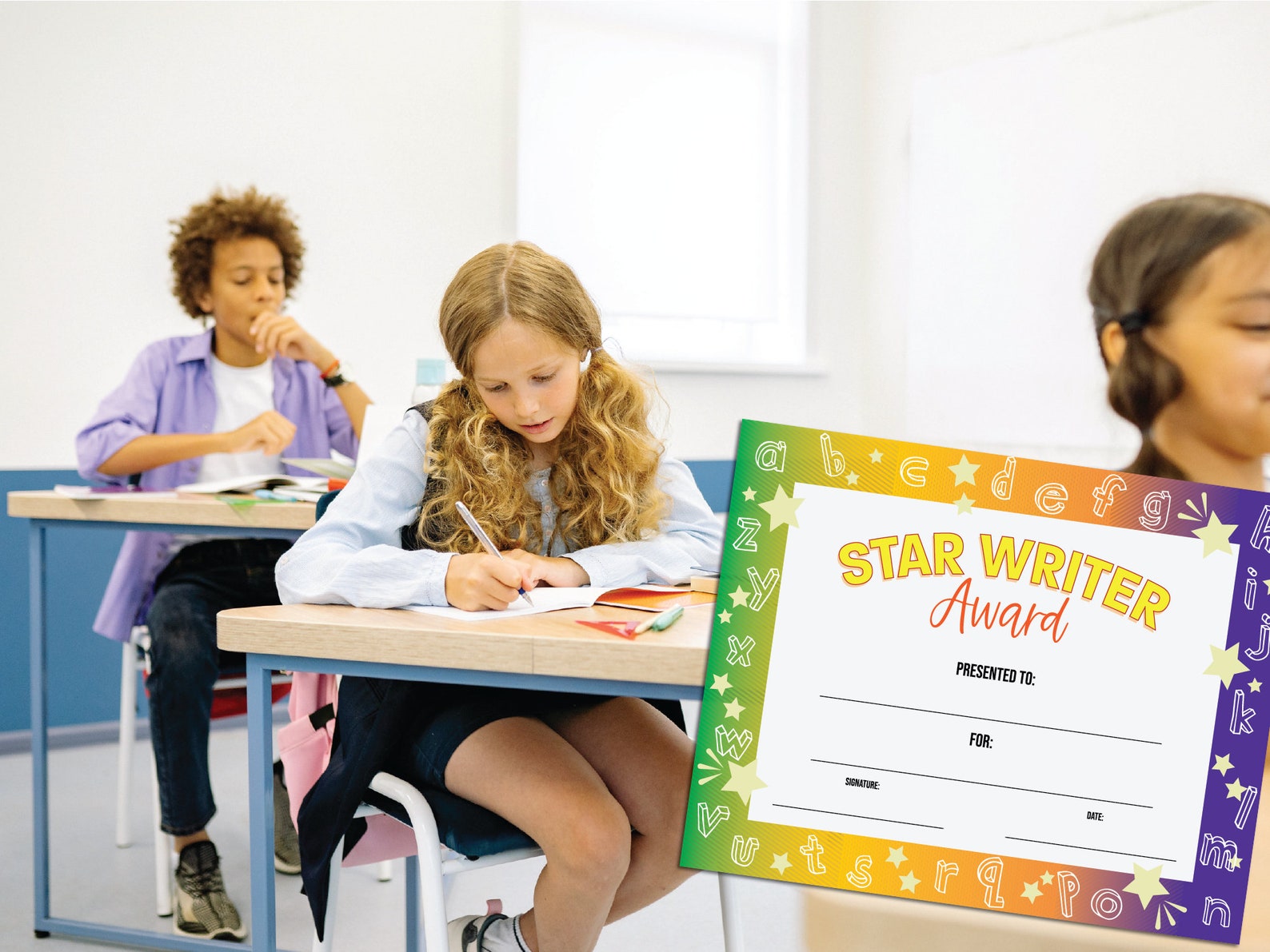 Writing Certificate Printable Template, Star Writer Award of ...