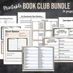 Book Club Bundle Printable, Book Club Questions and Conversation ...