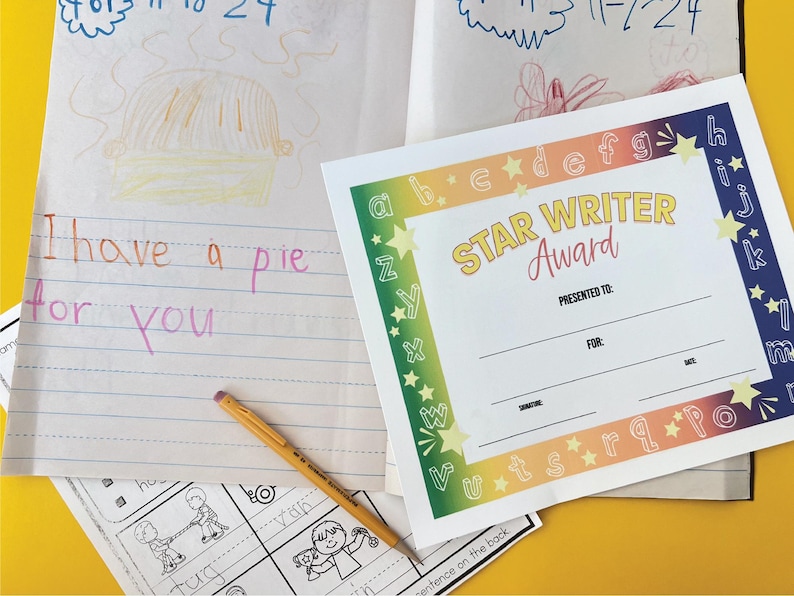 Writing Certificate Printable Template, Star Writer Award of ...