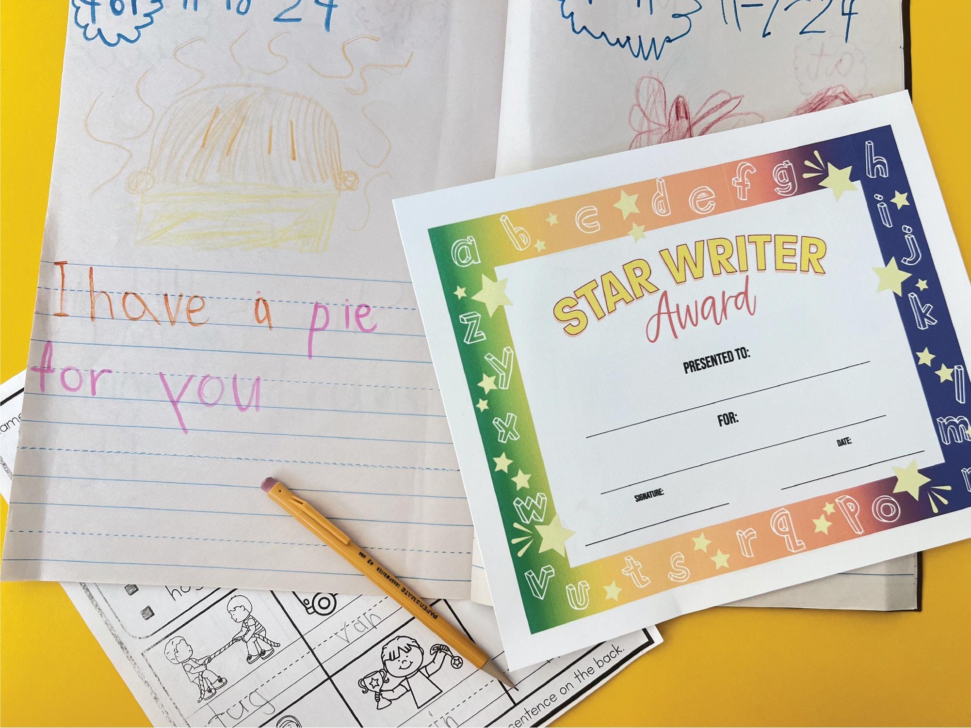Writing Certificate Printable Template, Star Writer Award of ...