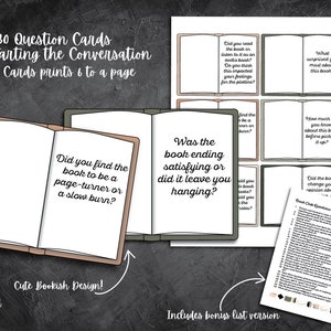 Book Club Bundle Printable, Book Club Questions and Conversation ...