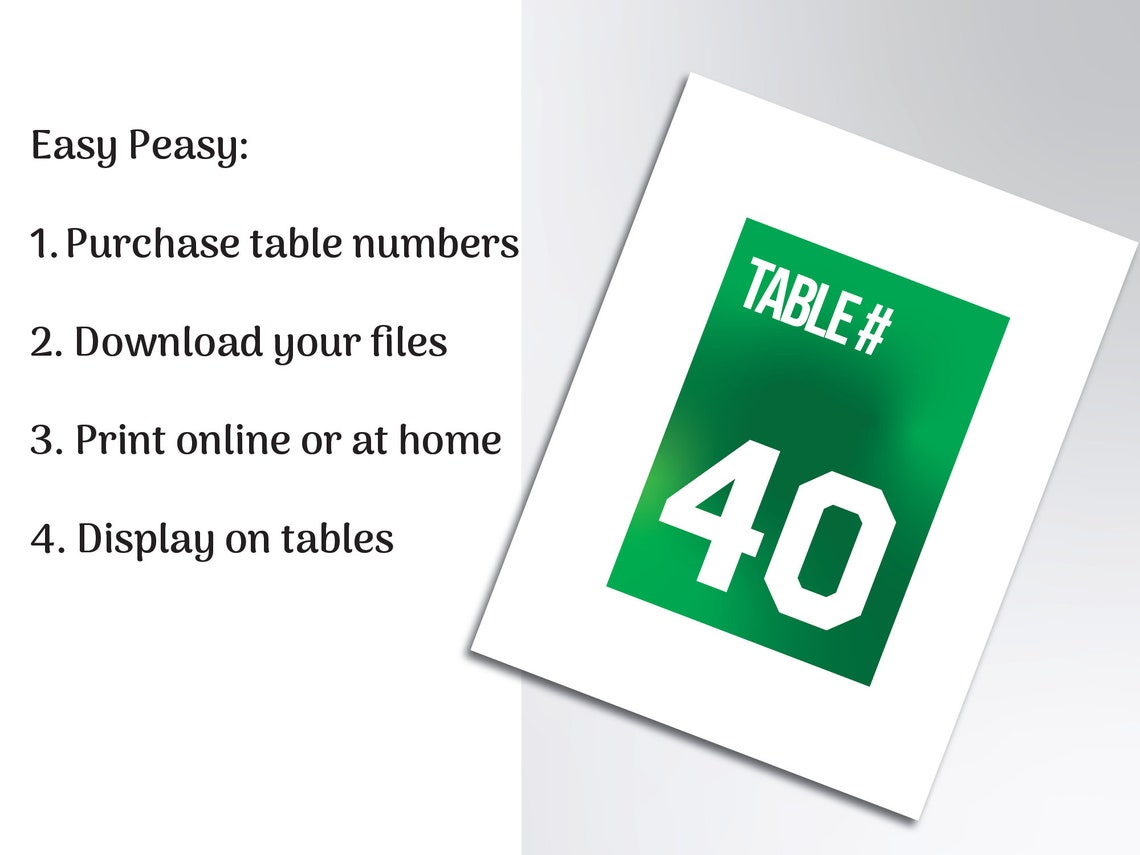 Printable 1-40 Sports Themed Table Numbers for Party, Digital Download ...