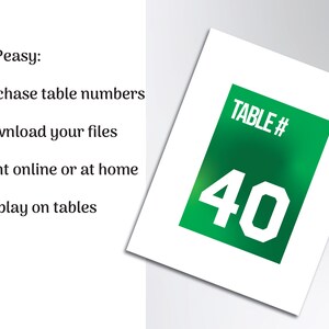 Printable 1-40 Sports Themed Table Numbers for Party, Digital Download ...