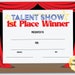 Talent Show Award Certificates and Entry Form for Contest, Talent ...
