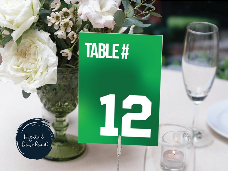 Printable 1-40 Sports Themed Table Numbers for Party, Digital Download ...
