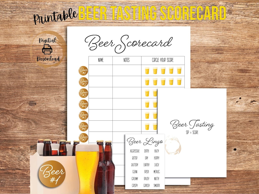 Beer Tasting Party Kit Printable, Beer Tasting Scorecard Template, Guys ...