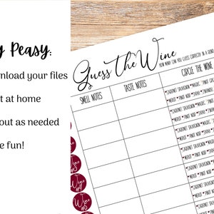 Wine Tasting Party Kit Printable, Blind Taste Test Game, Wine Tasting ...