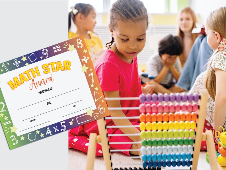 Math Star Certificate Template, Math Star Award of Recognition ...