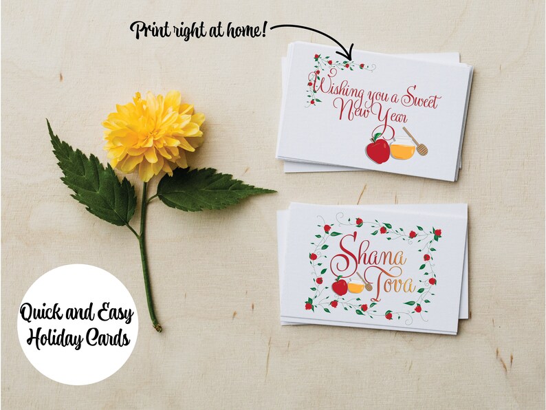 Printable Rosh Hashanah Bundle, Decorations, Holiday Cards and Gift ...