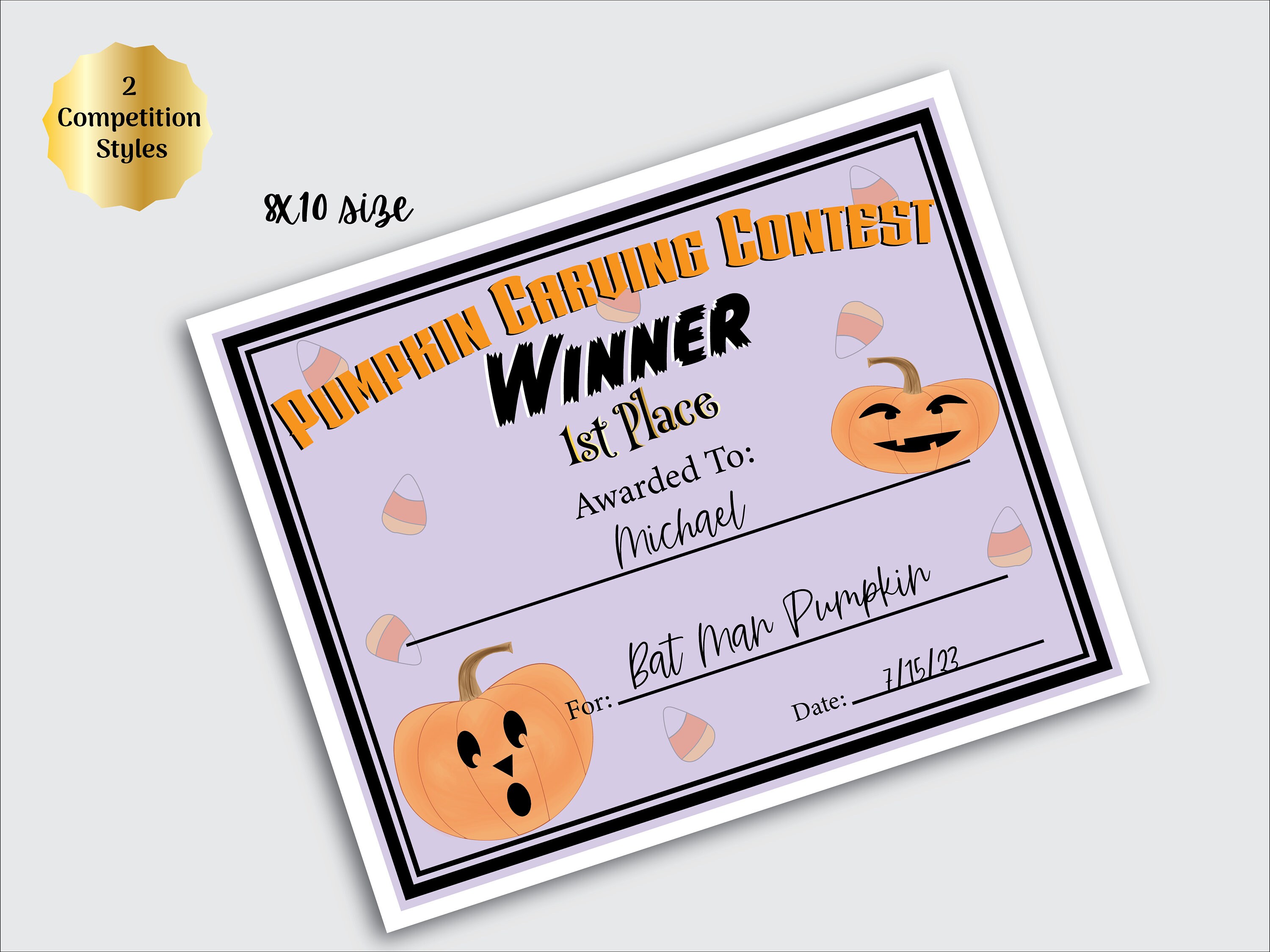 Halloween Pumpkin Carving Contest Printable Bundle, Voting Ballots and ...
