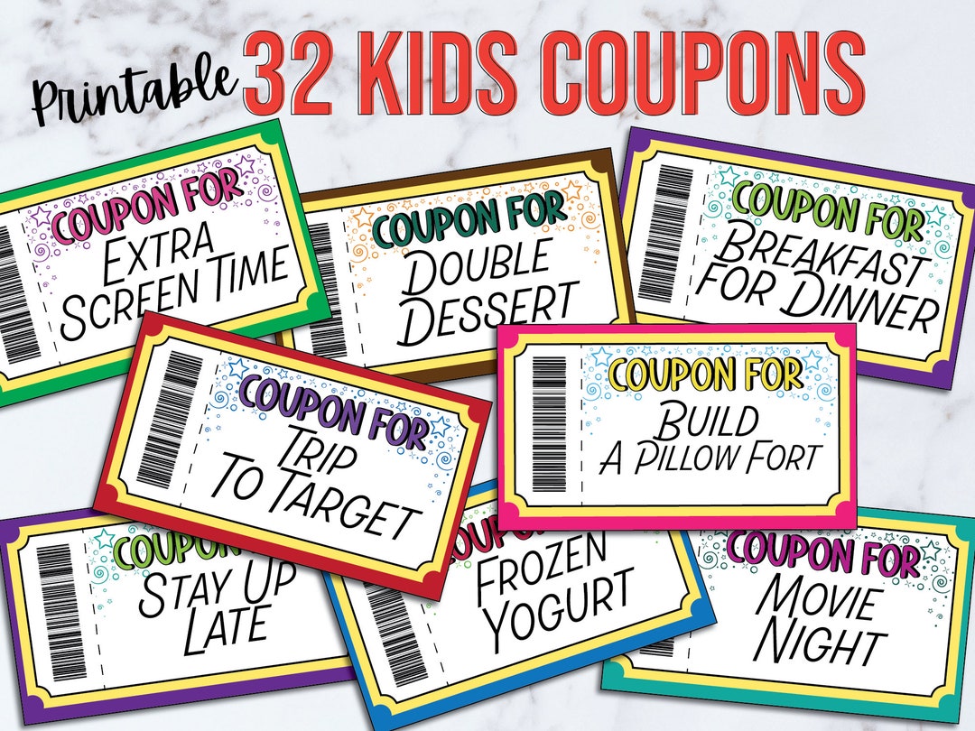 Reward Coupon Cards for Kids, Behavior Reward Cards for Children, Child ...