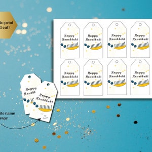 Printable Happy Hanukkah Gift Tag Labels for Friends and Family ...