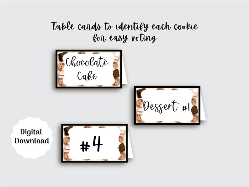 Dessert Contest Voting Ballots and Awards, Bake off Winner Certificates ...