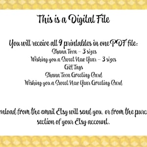 Printable Rosh Hashanah Bundle, Decorations, Holiday Cards and Gift ...