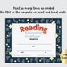Reading Certificate Template, Award of Recognition, Editable PDF ...
