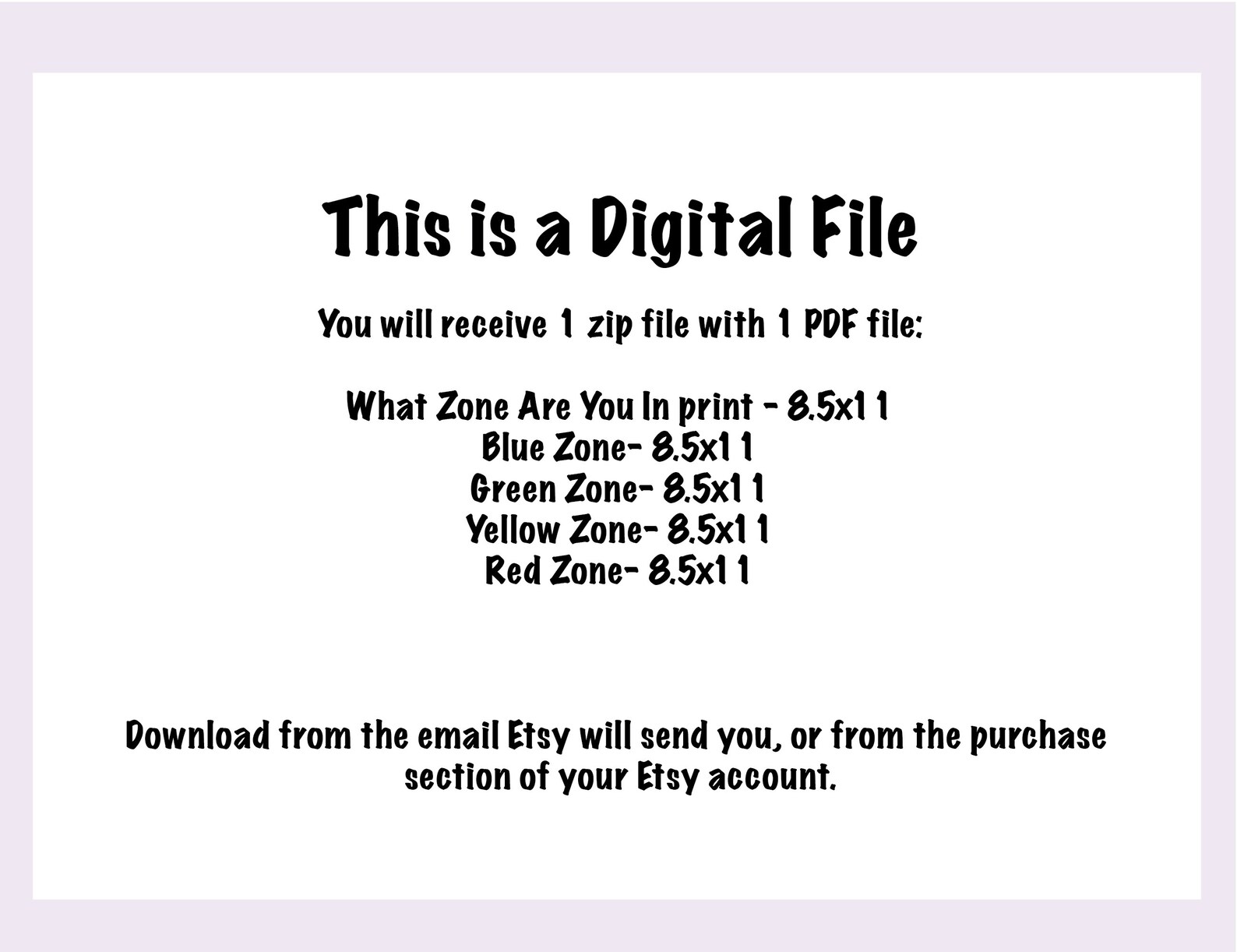 Printable Self-regulation Zone Wall Prints What Zone Are You in Wall ...