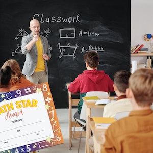 Math Star Certificate Template, Math Star Award of Recognition ...