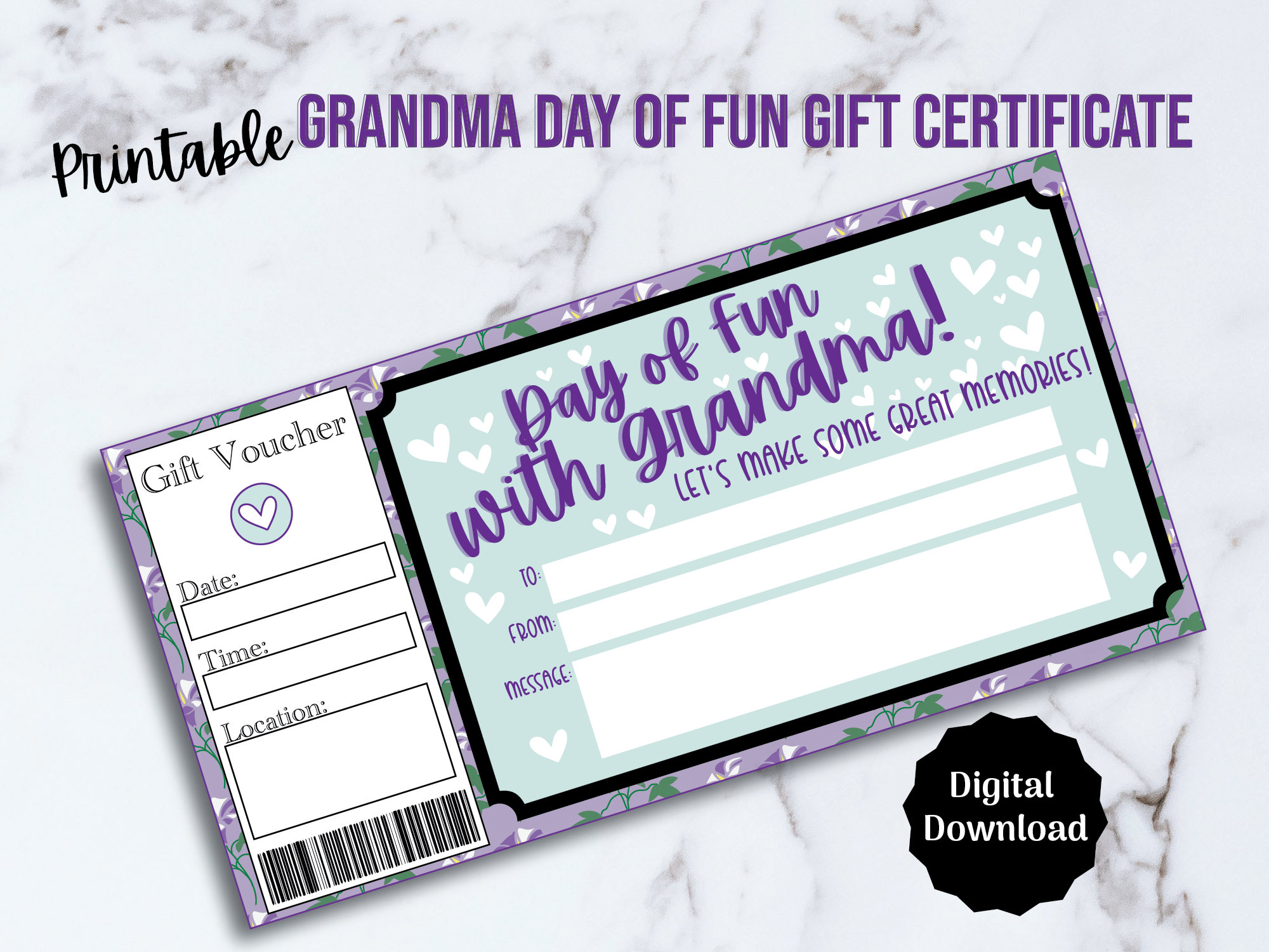 Fun Day With Grandma Ticket, Kids Experience Voucher, Day With Grandma ...