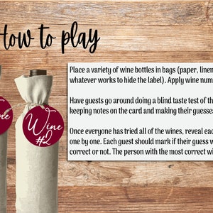 Wine Tasting Party Kit Printable, Blind Taste Test Game, Wine Tasting ...