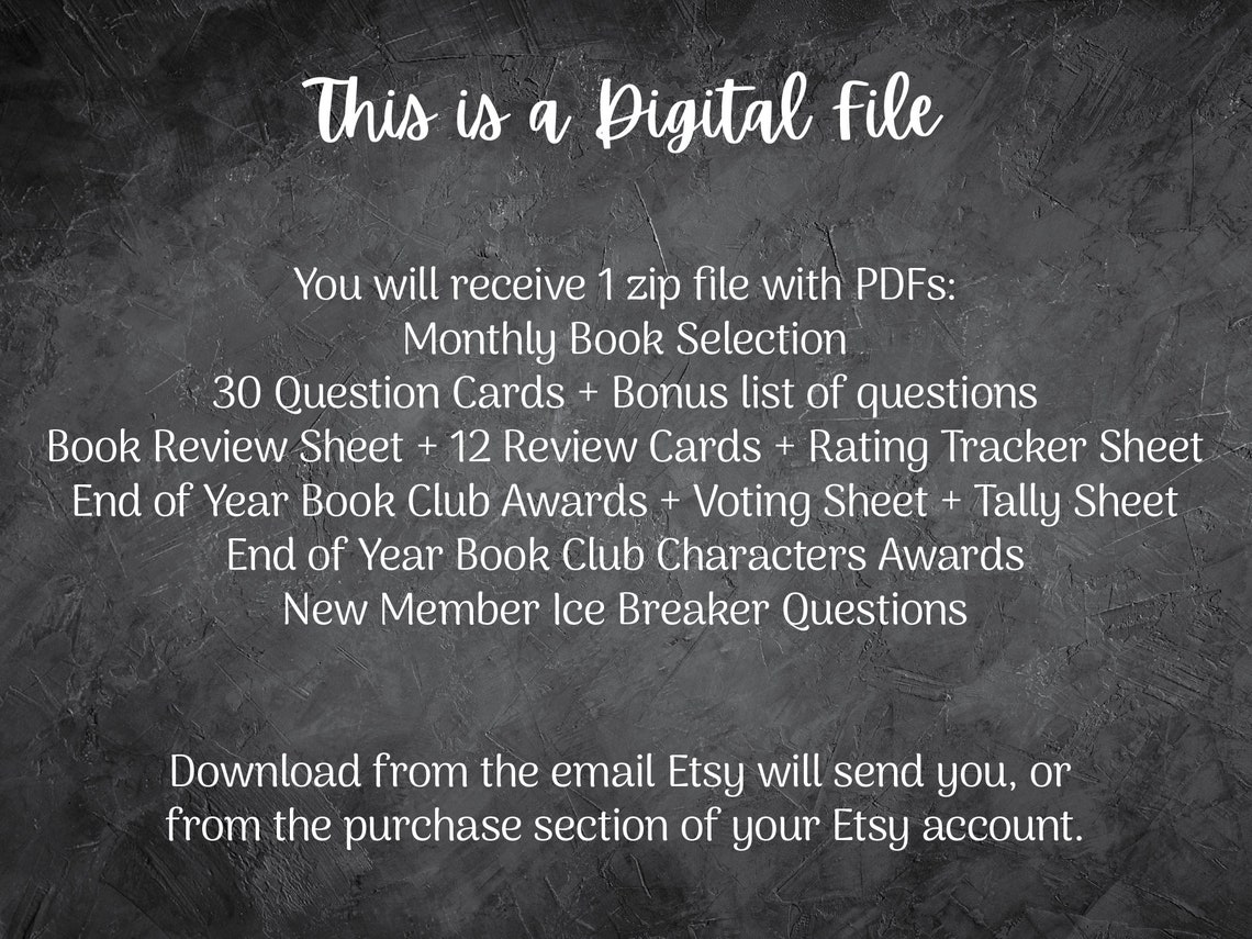 Book Club Bundle Printable, Book Club Questions and Conversation ...