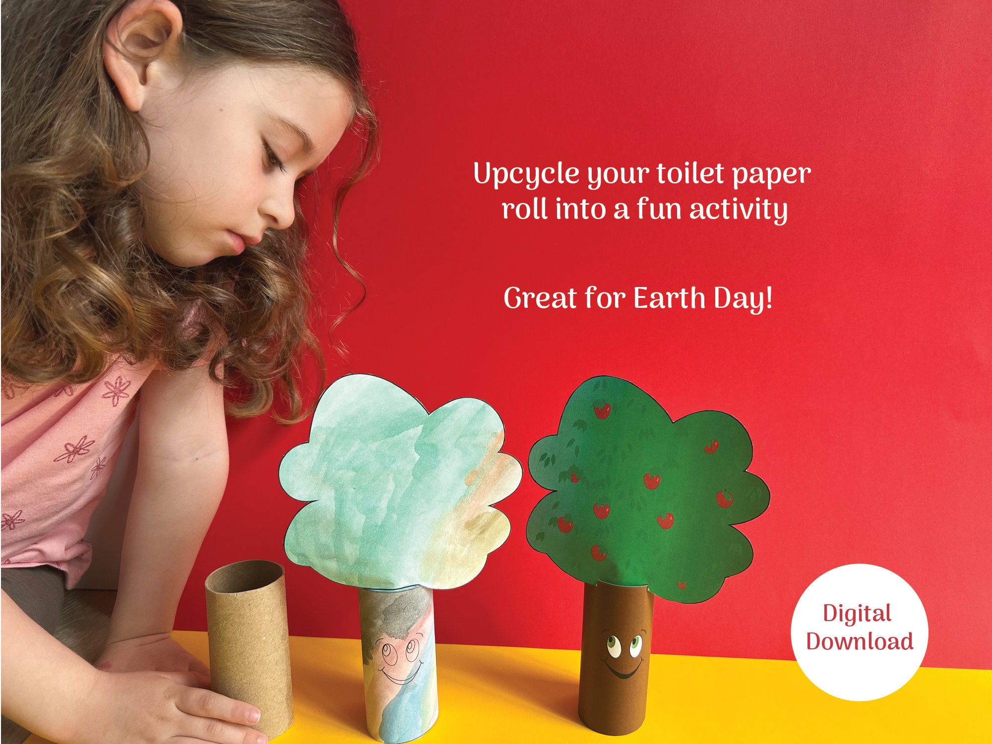 Earth Day Upcycle Activity for Kids, Tree Toilet Paper Roll Craft for ...