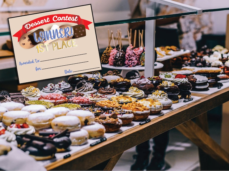 Dessert Contest Voting Ballots and Awards, Bake off Winner Certificates ...