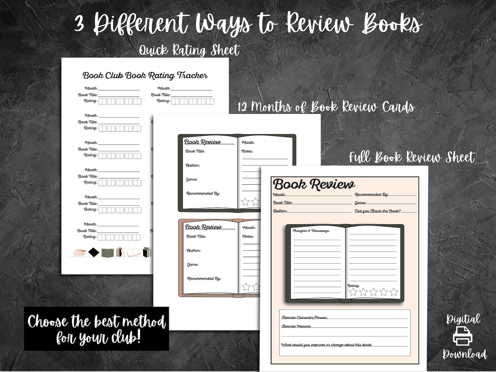 Book Club Bundle Printable, Book Club Questions and Conversation ...