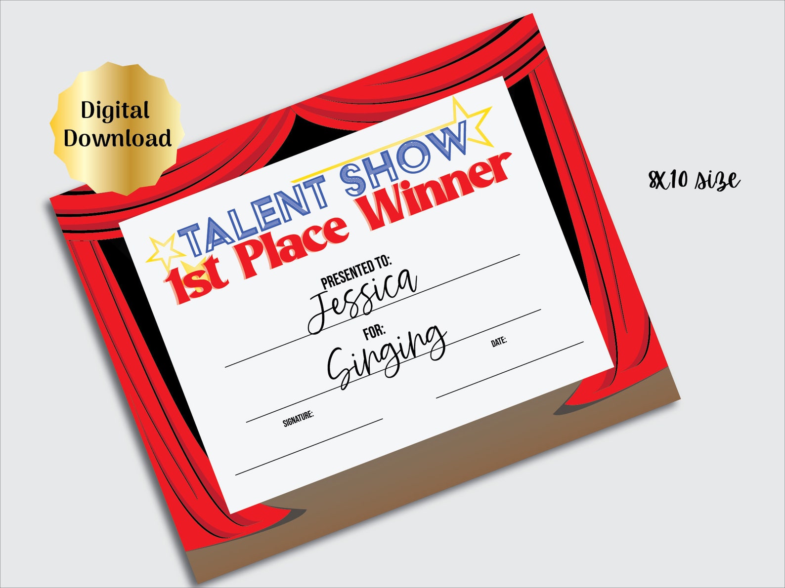 Talent Show Award Certificates and Entry Form for Contest, Talent ...