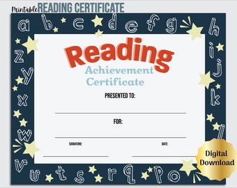 Editable Reading Certificate End of Year Certificates PDF - Etsy