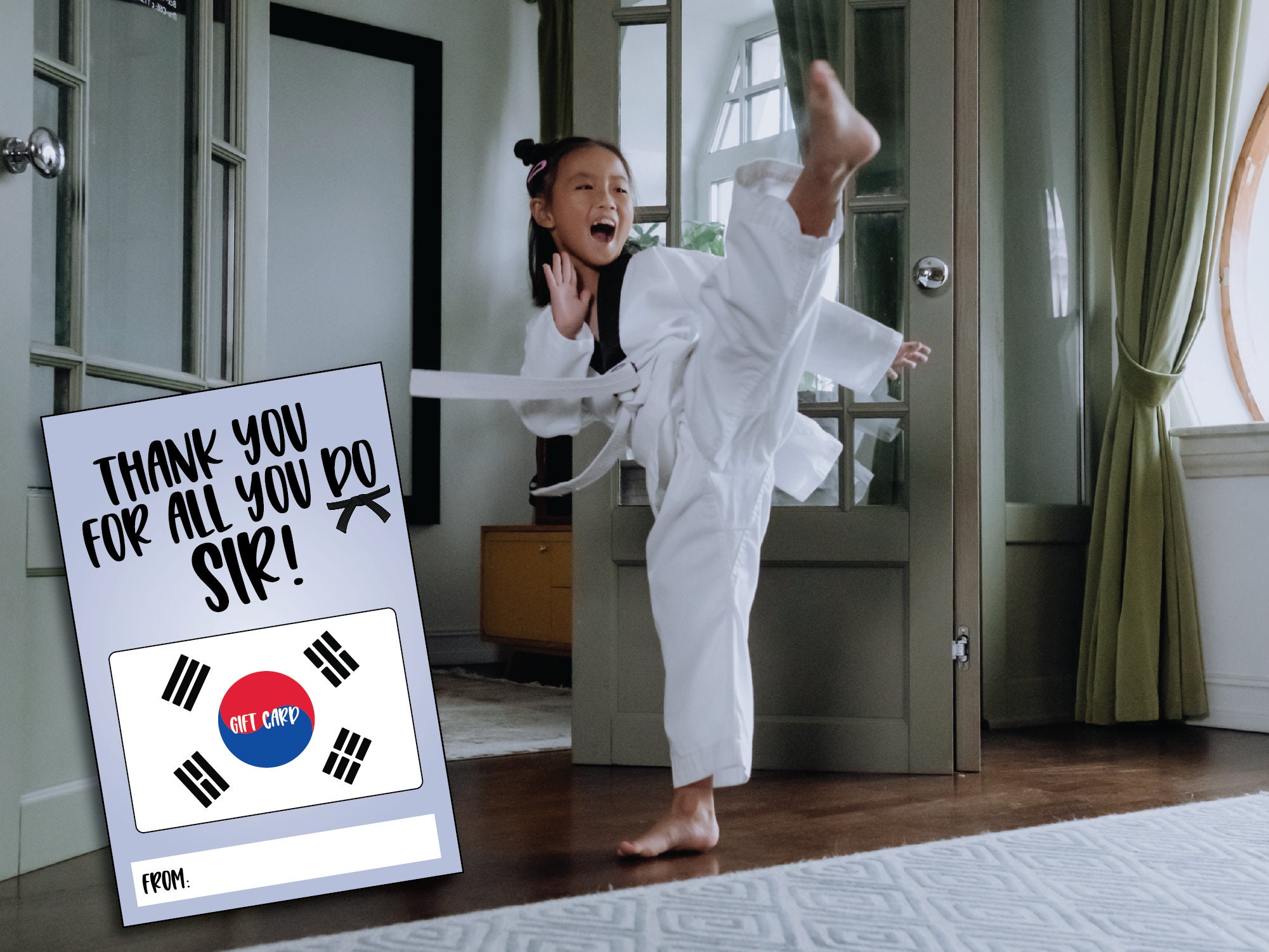 Tae Kwon Do Gift Card Holder for Teacher, Thank You Gift Card for ...