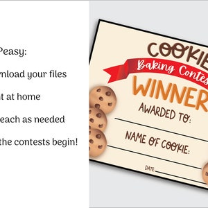 Cookie Baking Contest Voting Ballots and Awards Printable, Cookie Bake ...