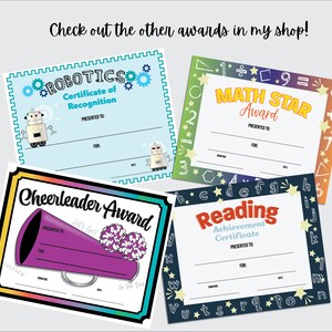 Art Award Certificate Printable, Art Class or Student Art Exhibit ...