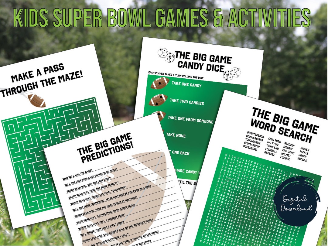 Big Game LVIII 2024 Kids Party Games and Activities, Football Maze ...