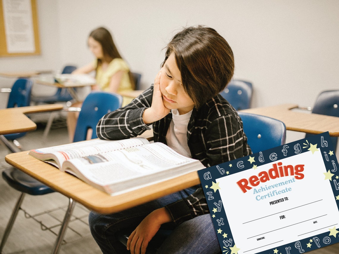 Reading Certificate Template, Award of Recognition, Editable PDF ...