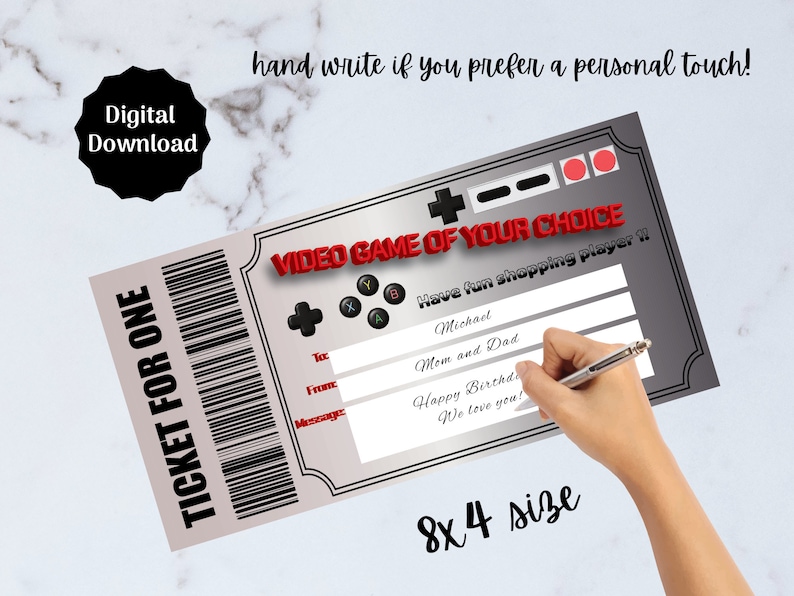 Video Game Gift Certificate Voucher Printable, Gamer Gift Certificate ...
