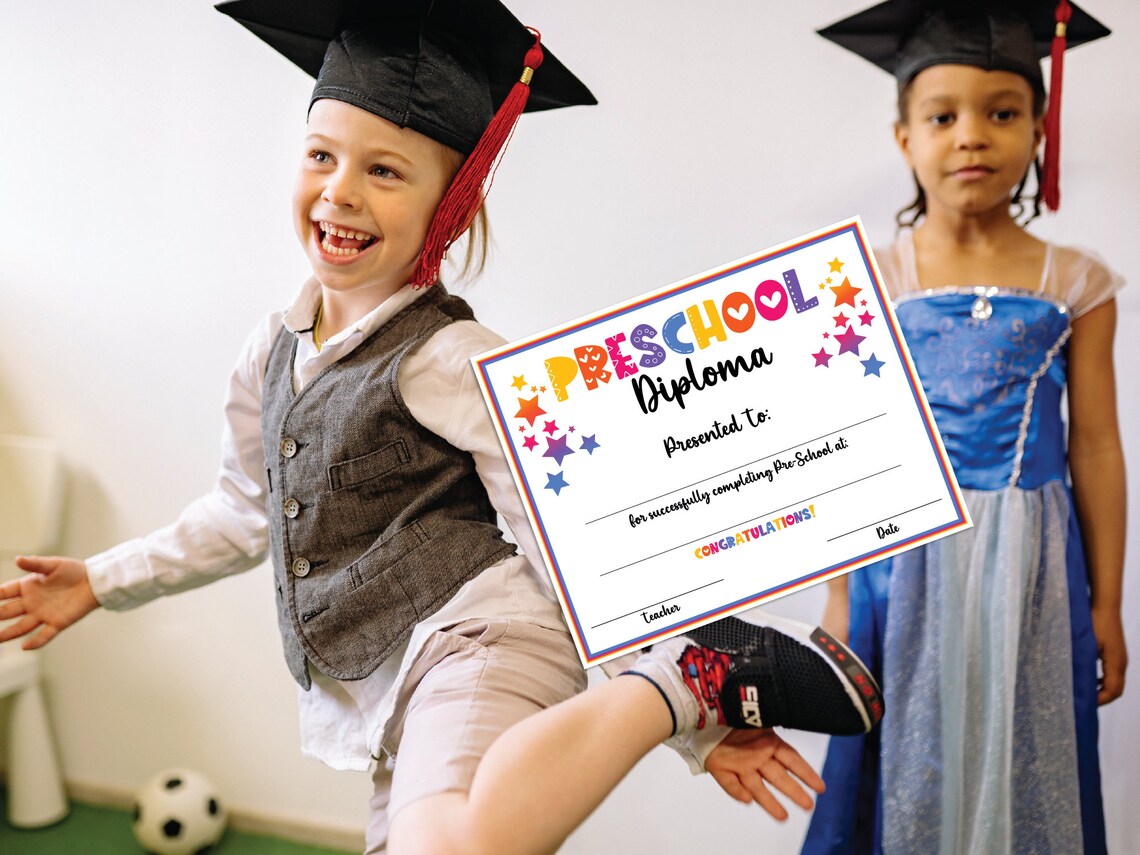 Preschool Graduation Diploma Certificate Printable, Preschool Graduate ...
