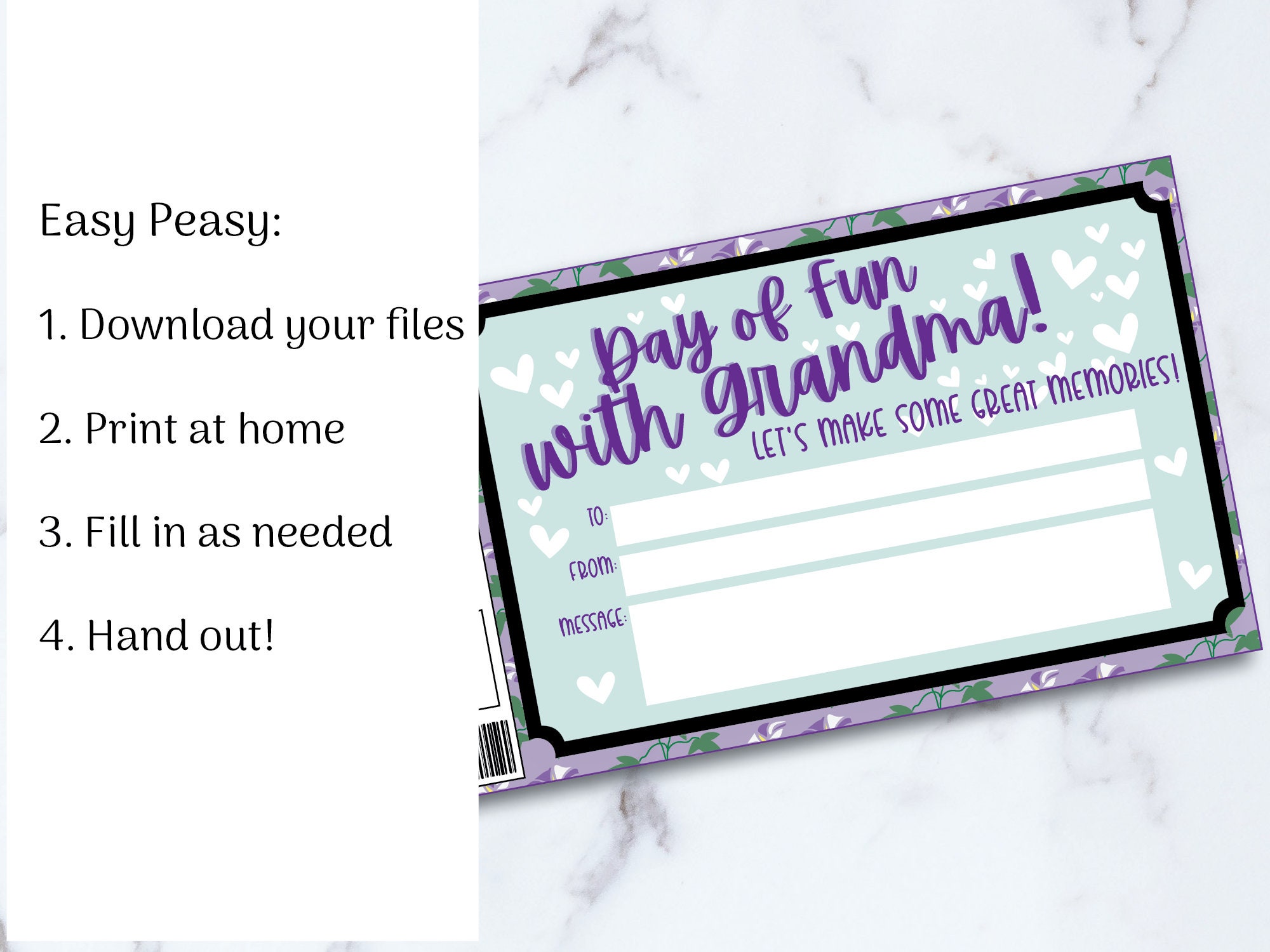 Fun Day With Grandma Ticket, Kids Experience Voucher, Day With Grandma ...