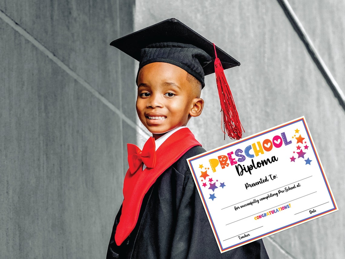 Preschool Graduation Diploma Certificate Printable, Preschool Graduate ...
